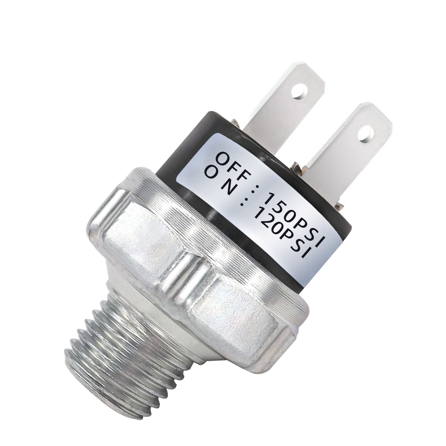 mankk Air Pressure Switch 120-150 PSI Thread 1/4"NPT 24V 12V DC Air Compressor Pressure Switch for Air Horn Train 120-150-1/4"NPT-W