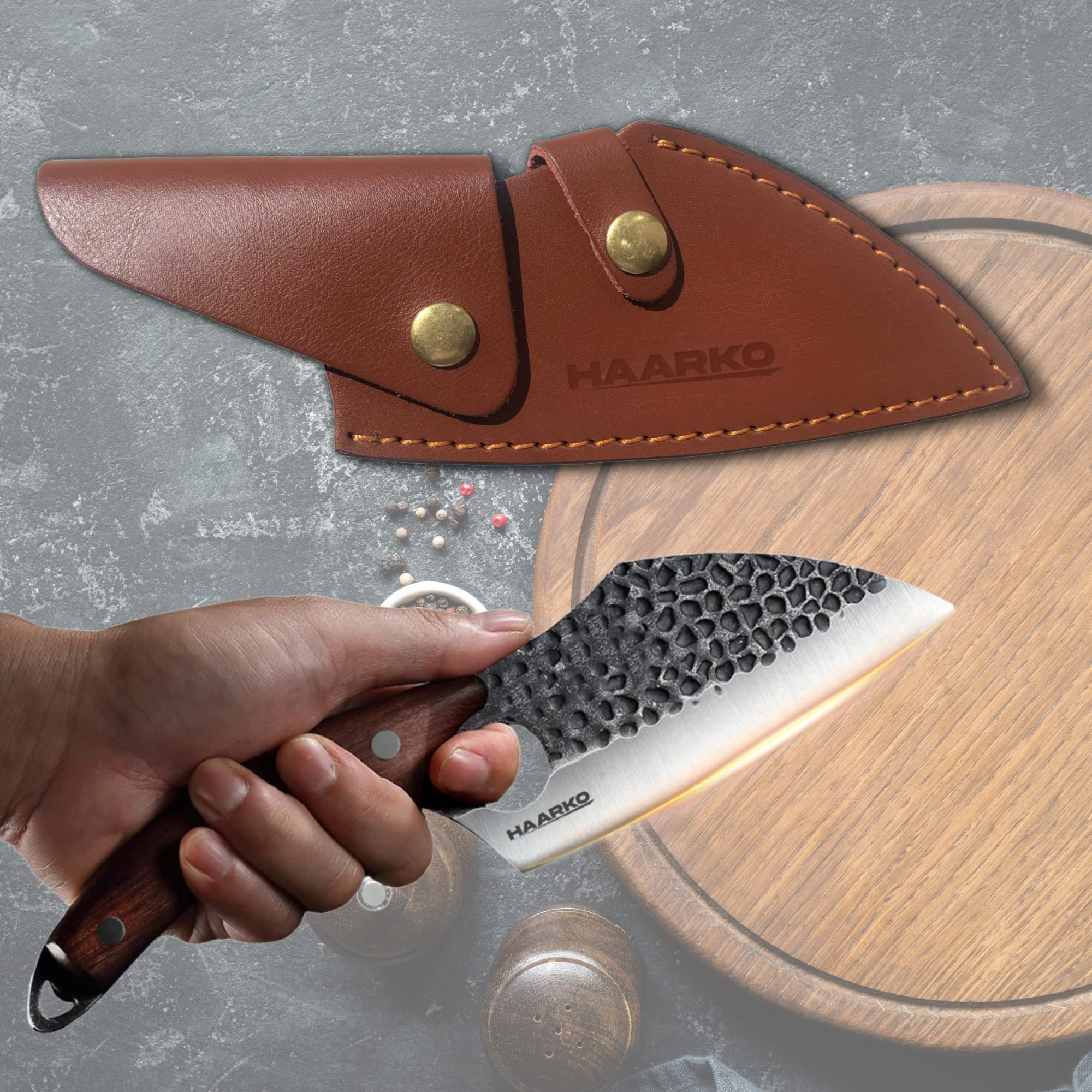 Haarko Kitchen Chef Knife & Holder (Premium Holder For Haarko Chef Knife)