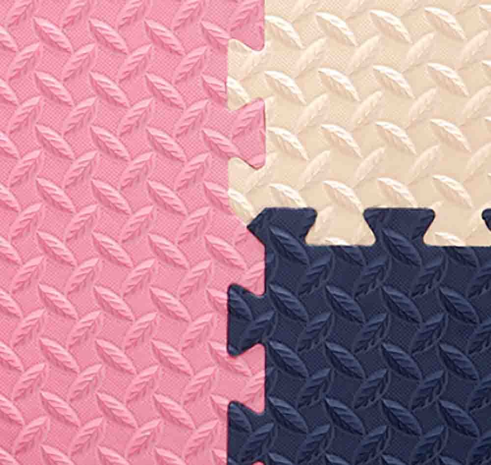 Coyang Gym Floor Mats Home Interlocking Rubber Floor Exercise Training Mat Foam Interlocking Tiles Foam Interlocking Padded Mat Floor Mats Home Workout Mats (30x30x1.2cm/36 Pieces,White+Navyblue)