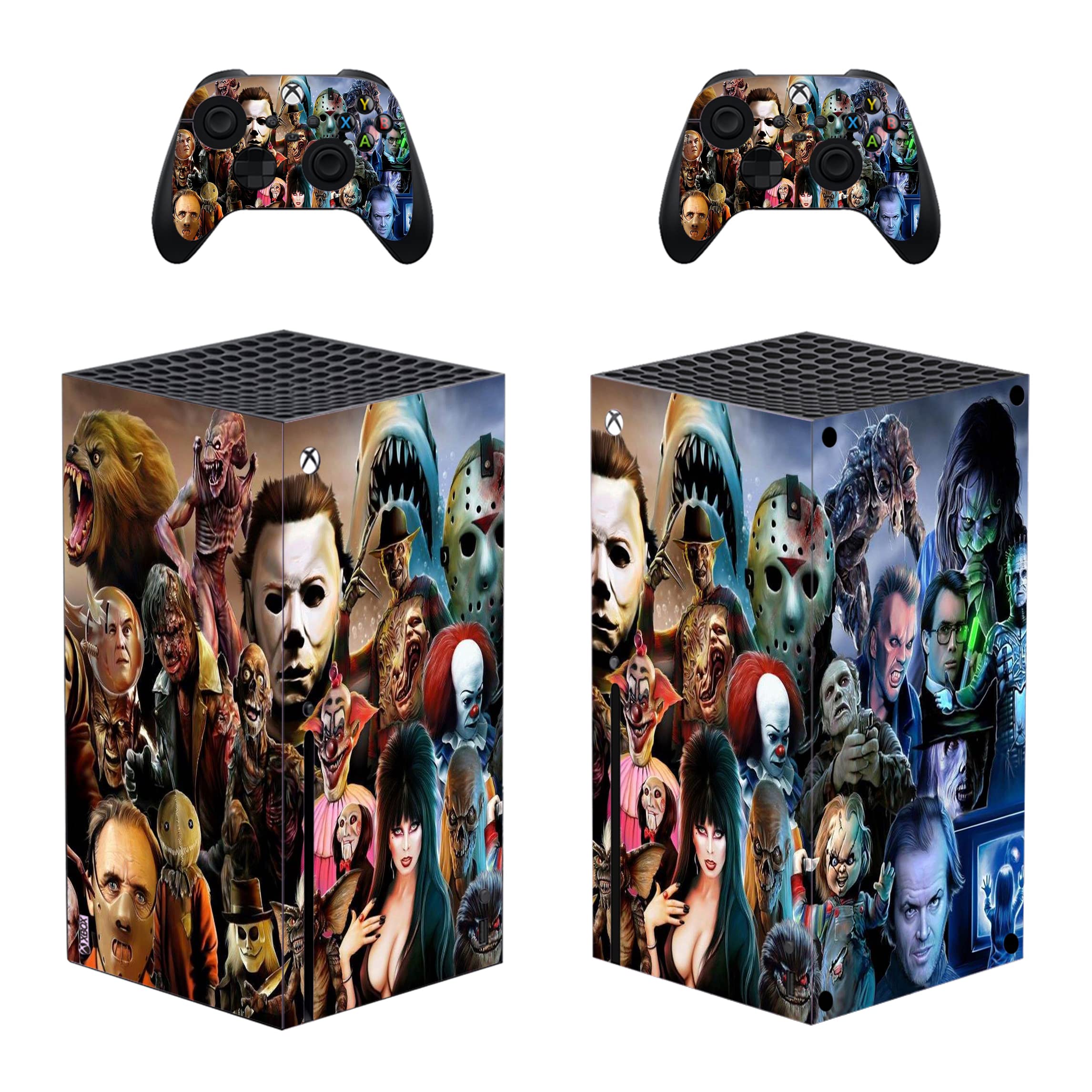 Decal Moments XB Series X Skin Console XB Series X Controllers Skin Video Game Console Skins Decal Vinyl Sticker Horror Friday Jason Halloween Multicolor (7166)