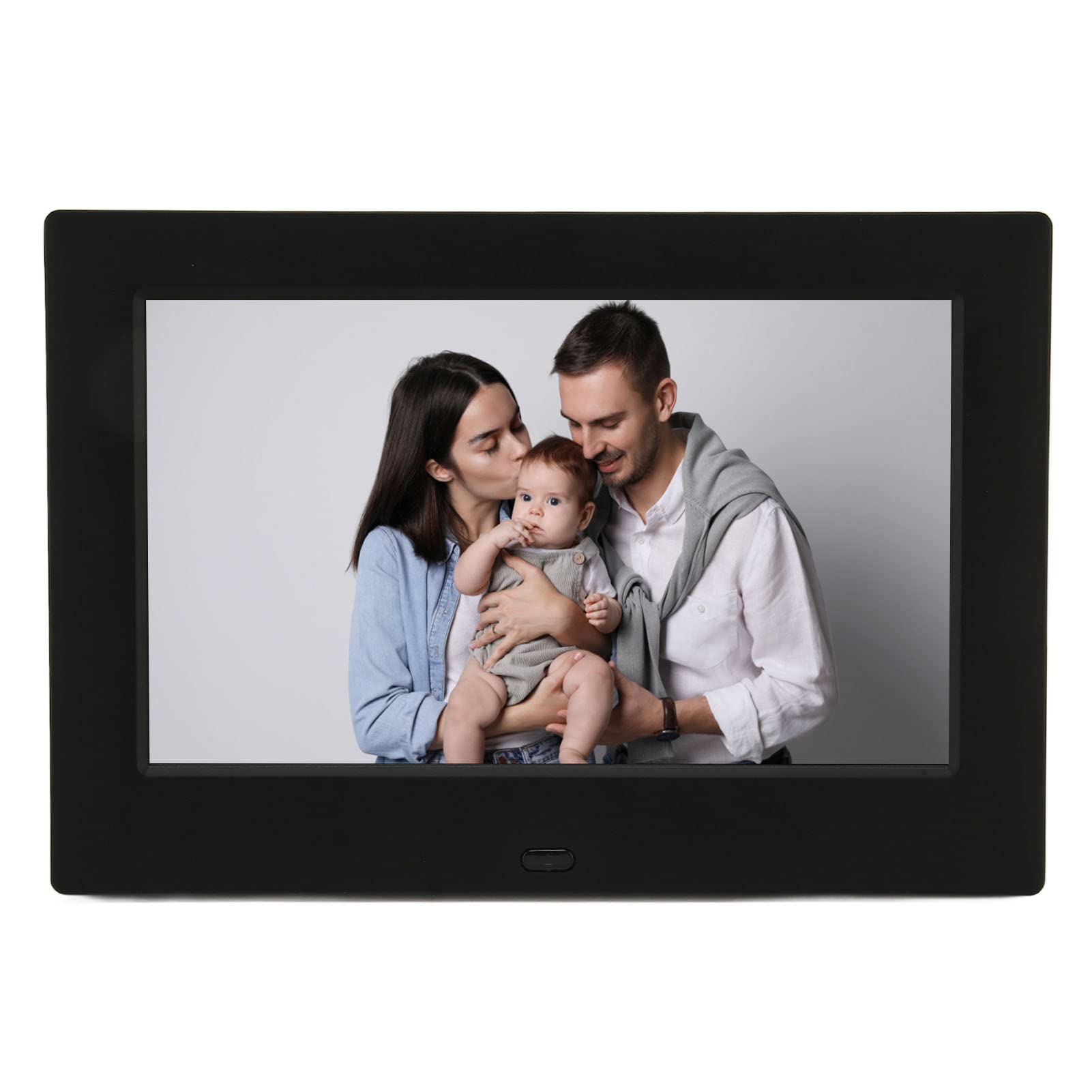 Digital Photo Frame, 7 Inch 100β240V Background Music Electronic Picture Frame Calendar Function for Advertising (US Plug)