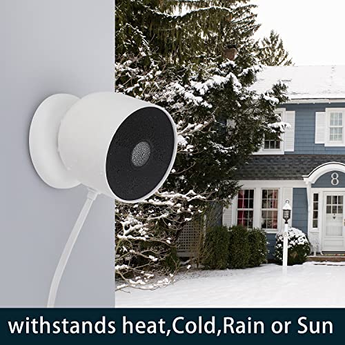 iTODOS 2 Pack 25Ft/7.5m Power Cord Compatible with Google Nest Camera (Battery) with USB Adapter,Weatherproof Outdoor Power Cable, Flat Charging Cable for Nest Camera(Battery) - White