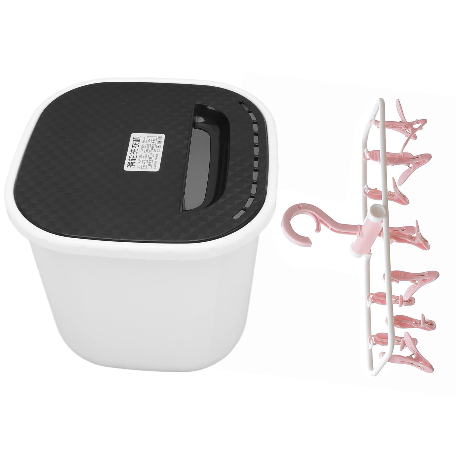 DAUZ Portable Washing Machine, ABS 27W 6L Large Capacity Mini Turbo Washing Machine for Apartments (Pink)