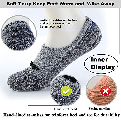 Discount clearance No Show sock for Men ,Low Cut Casual Breathable Non Slip Cushioned Liner Socks 6 Pairs (Black ,M/L)