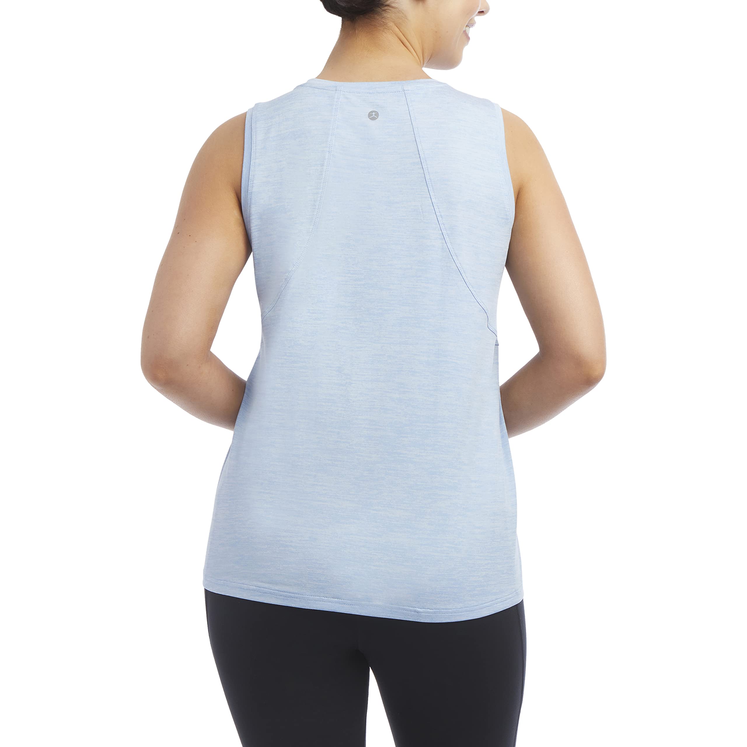 Danskin Women's Essential Breathe 2 Pack Tank, Birch/Placid Blue, X-Large