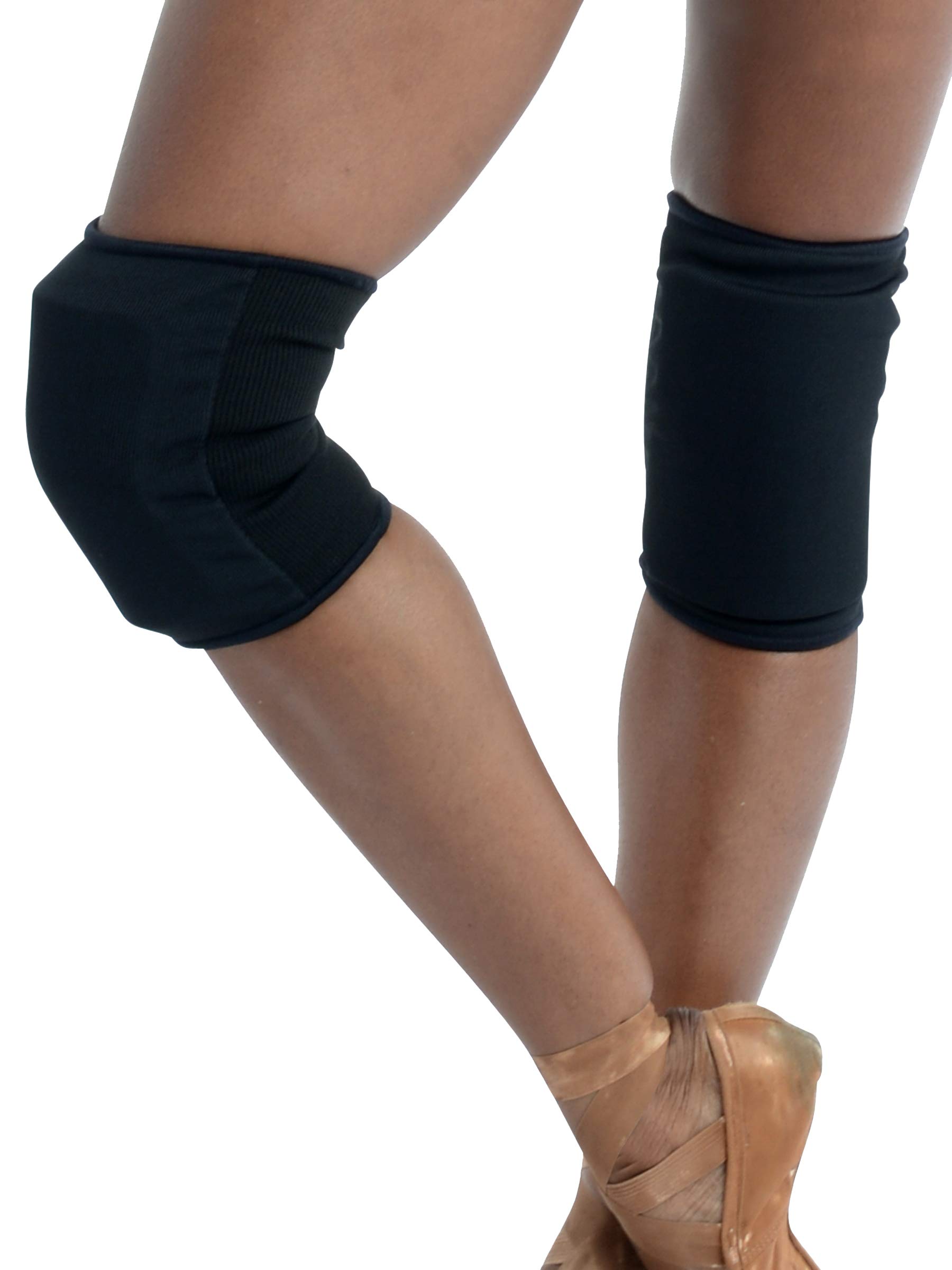Danz N Motion Cheerleading and Dance Knee Pads - Shock Absorbing Knee Protection (Black, Small)