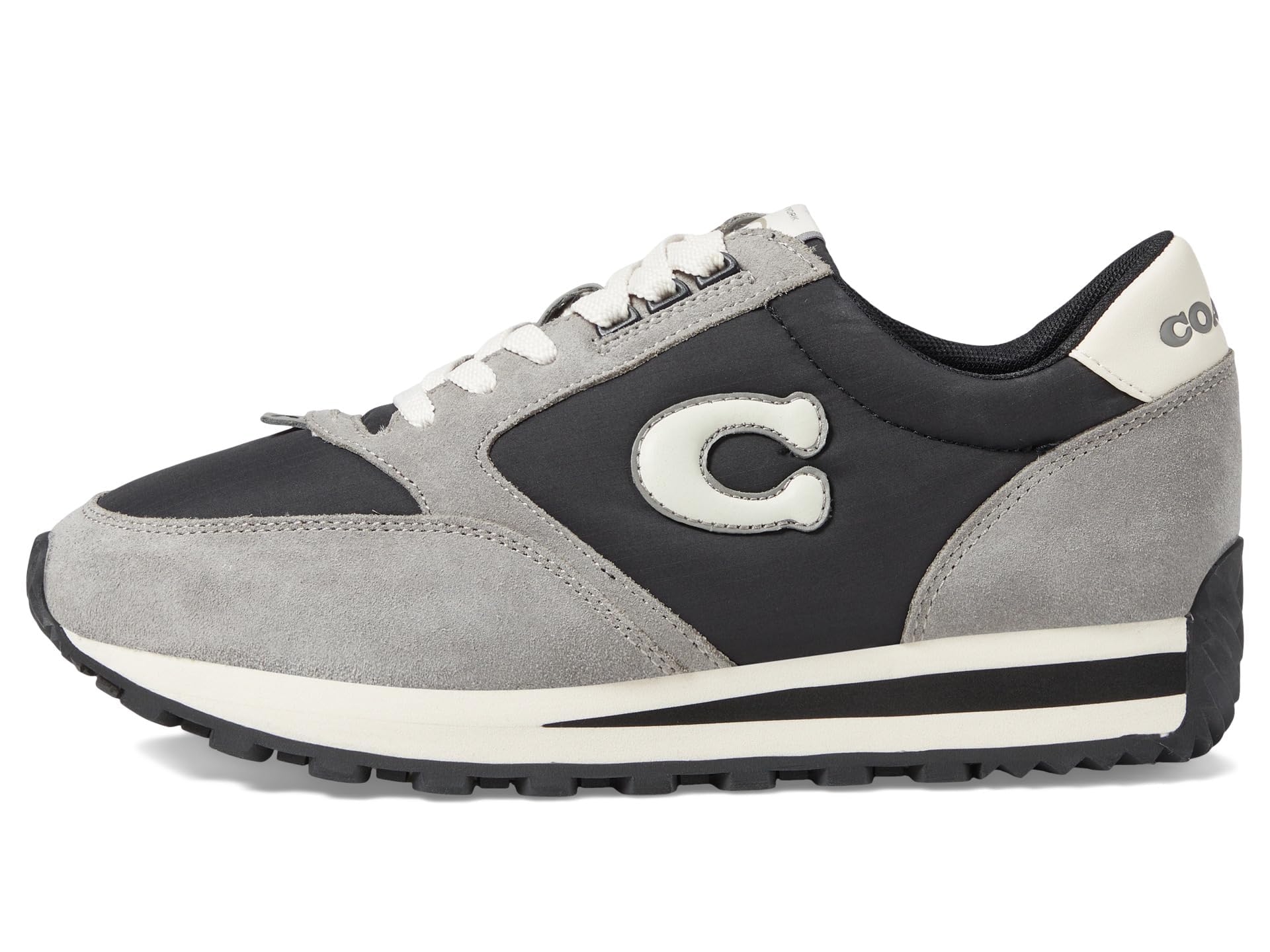 Coach Women's Runner Sneaker, Black/Chalk, 8