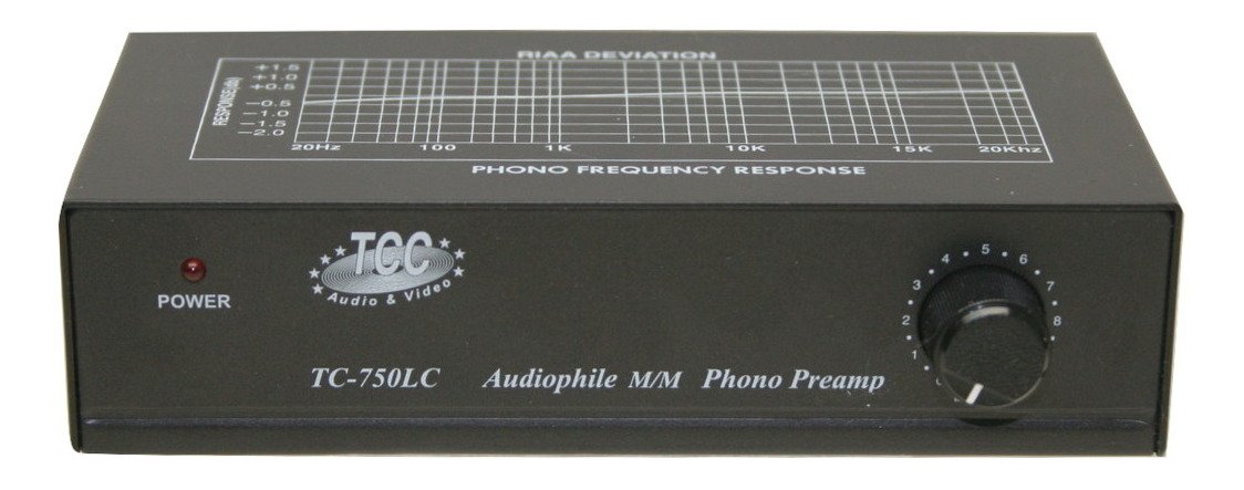 Technolink TC-750LC Audiophile RIAA Phono Preamp with Output Level Control, 85dB S/N; Black or Silver, Your Choice (Black w/ 1000mA Adaptor Upgrade)