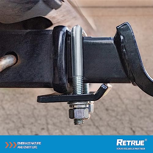 RETRUE Hitch Tightener, Hitch Stabilizer Heavy Duty Anti-Rattle Clamp for 1.25" and 2" Hitches, Reduce Movement from Hitch Tray Cargo Carrier Bike Rack Trailer Ball Mount, Rust Free