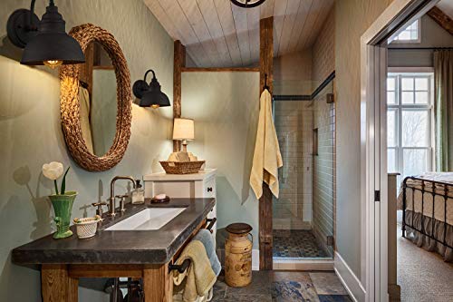 DIRYZON EUL Rustic Gooseneck Wall Sconce Outdoor/Indoor Farmhouse Porch Light 1-Light Barn Bedside Wall Light in Antique Copper Finish for Patio Front Door