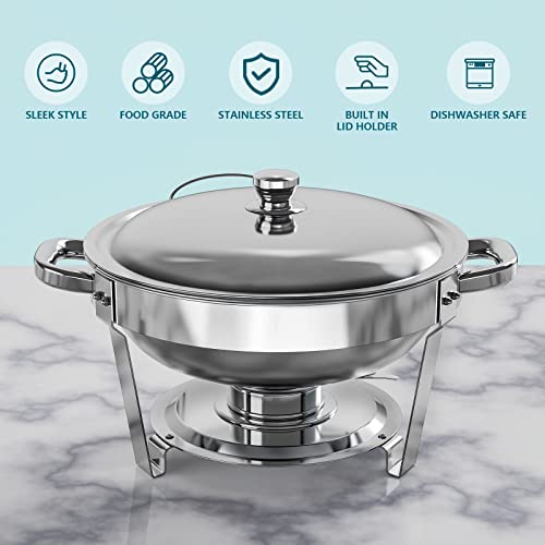NPOUE Chafing Dish Buffet Set 5 QT Stainless Steel Buffet Servers And Warmers, Chaffing Servers With Covers, Catering, Chafer,Food Warmer For Partiesā¦