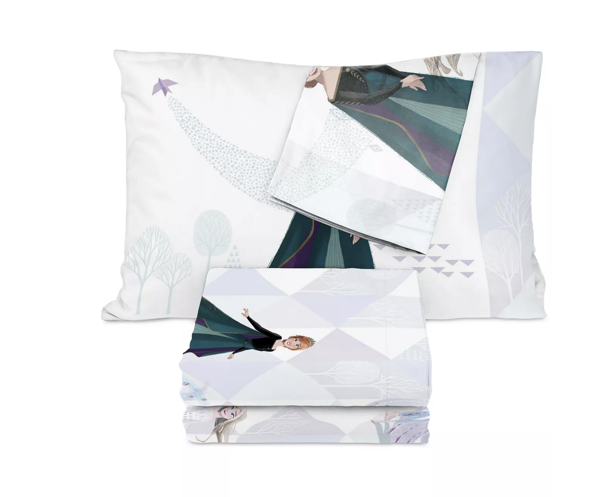 Jay Franco & Sons, Inc. 8 Pieces Frozen II Full Size Comforter Bedding Set, White/Green/Purple