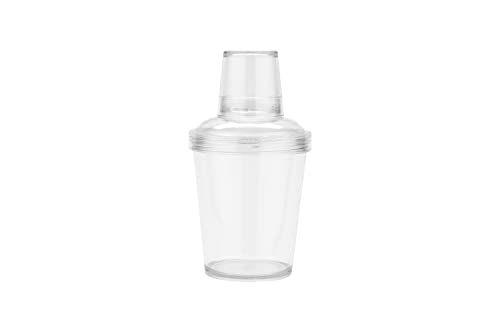 G.E.T. SH-176-1-CL-EC Heavy-Duty Shatterproof 3- Piece Plastic Cocktail / Martini Shaker, 20 Ounce, Clear (set of 4)