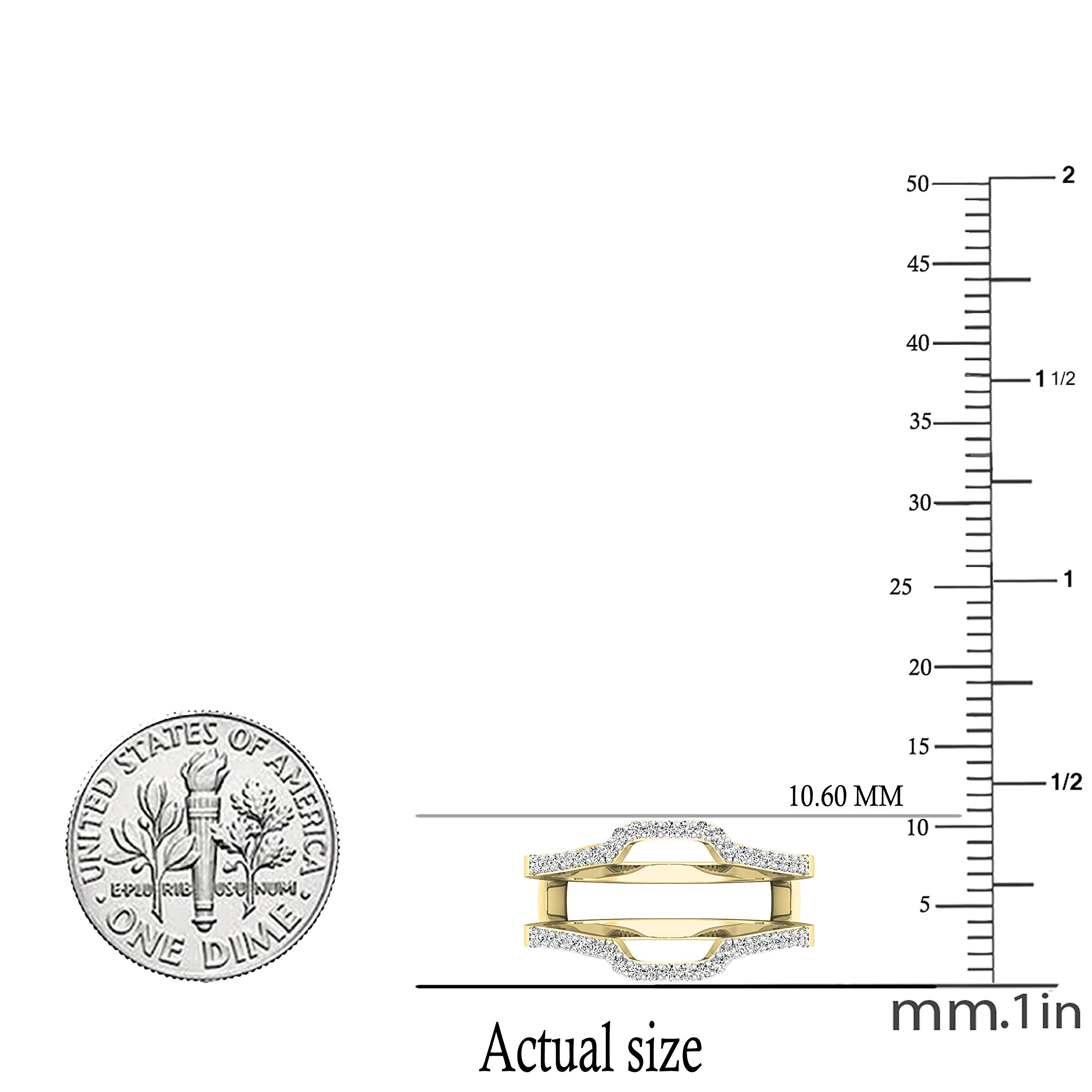 Dazzlingrock Collection Round White Diamond Enhancer Ring for Women (0.25 ctw, I-I, Clarity I2-I3) in 10K Yellow Gold Size 6.5