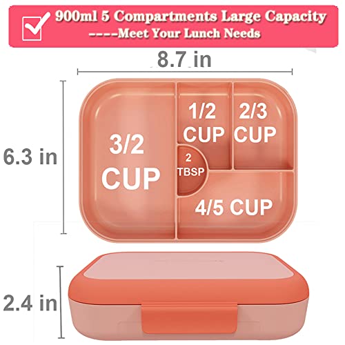 Lunch Box Kids,Bento Box Adult Lunch Box Kid, Ponydash Lunch Containers for Kids with Ice Pack / 5 Compartments / Insulated Soft-Sided Lunchbag- Keeping Cool for 4-5 Hours, for Kids / Adult / Men