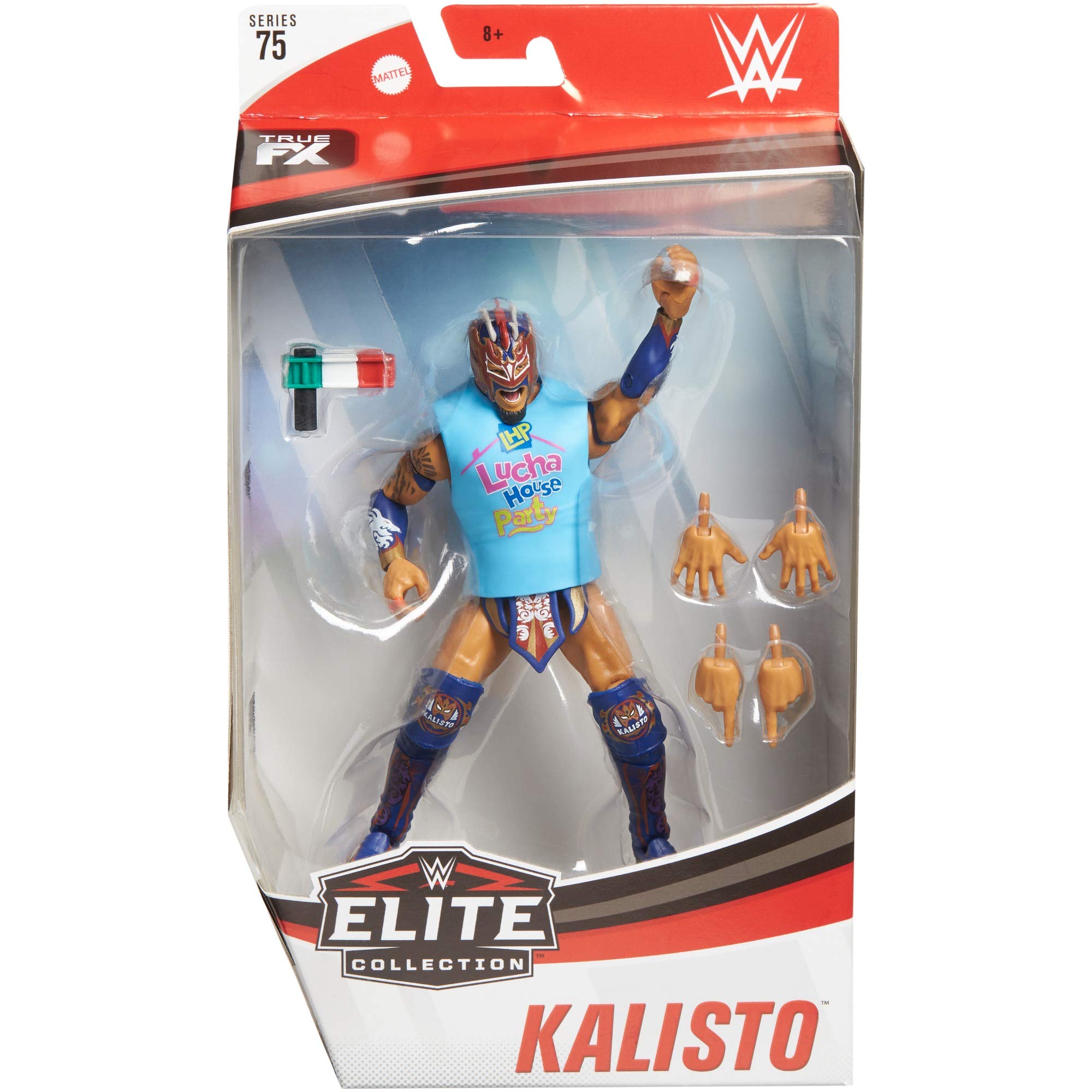 WWE Kalisto Elite Series #75 Deluxe Action Figure with Realistic Facial Detailing, Iconic Ring Gear & Accessories