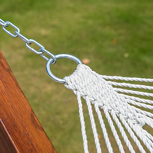 HARBOURSIDE 12FT Quilted Hammock with Spreader Bar, 2 Person Double Hammock with Pillow and Chains, Hammock for Indoor Outdoor, Bedroom Patio, 450 lbs Capacity,Black Stripe