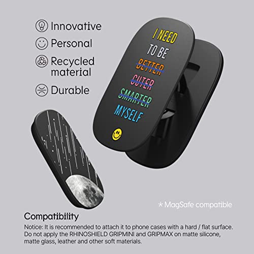 RhinoShield GRIPMAX Compatible with MagSafe - Grip, Stand, and Selfie Holder for Phones and Cases, Repositionable and Durable, Best paired Phone Cases for MagSafe - Different is Good