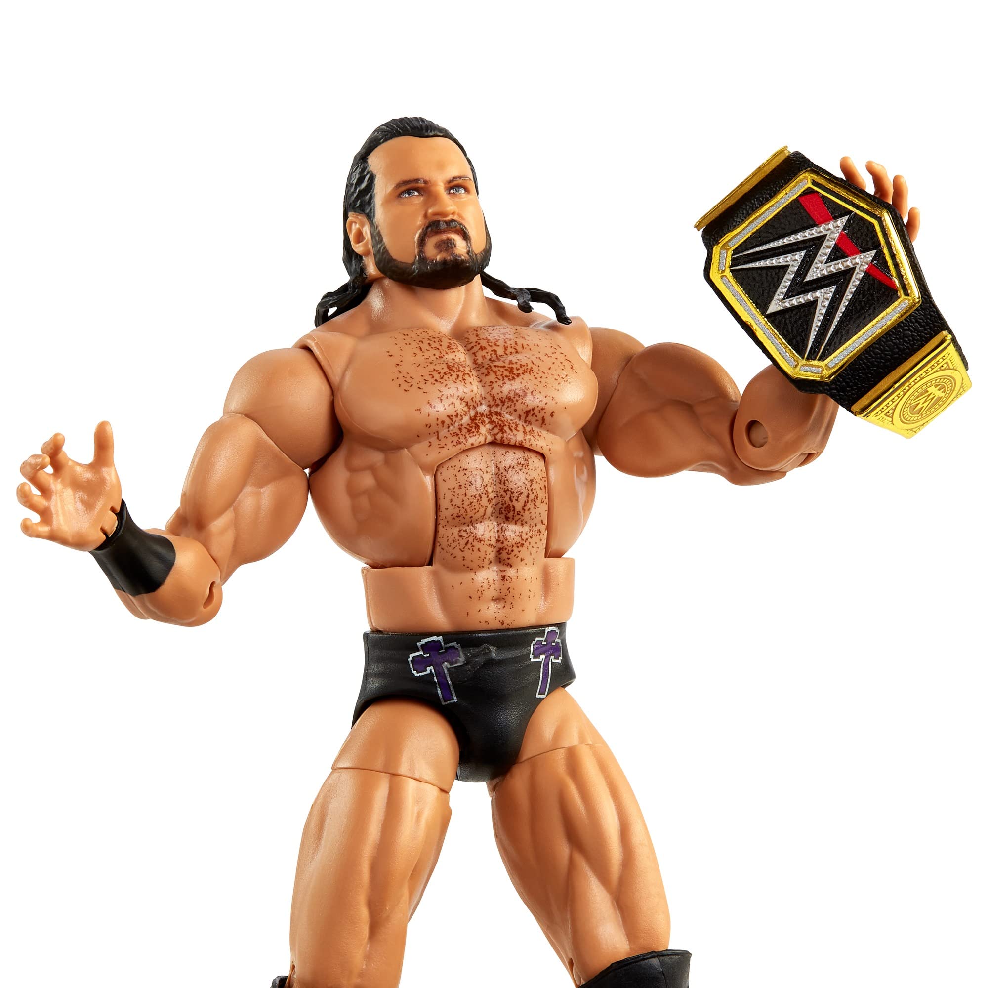 WWE MATTEL Top Picks Elite Drew McIntyre 6-inch Jeff Action Figure with Deluxe Articulation for Pose and Play, Life-like Detail, Authentic Ring Gear & Accessory,Multi,GVC02