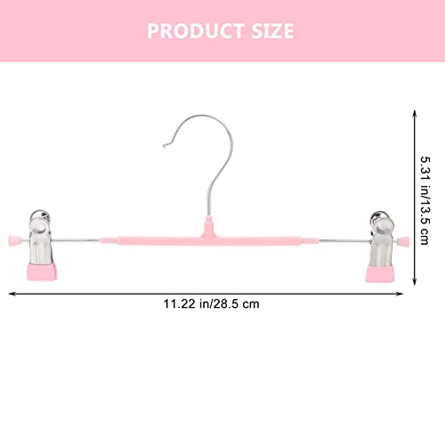 LUOZZY 10Pcs Pants Hangers Skirt Hangers Household Anti-Skid Clip Hangers Pants Accessory - Pink