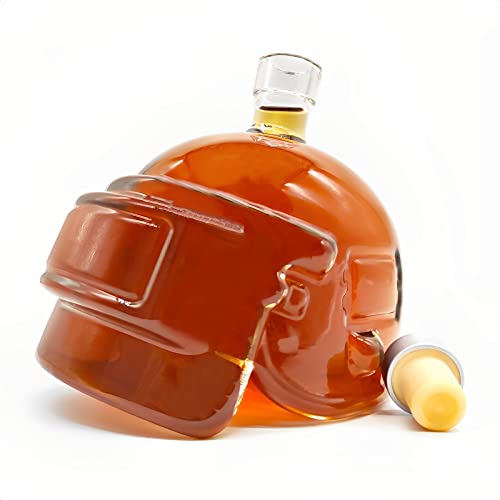 WUIIEN Whiskey Decanter Battle Helmet Jug Sobriety Royale Jedi-Liquor Glass Alcohol Bottle for Wine Bourbon Tequila Vodka Unique Anniversary Birthday Creative Gifts for Men Boyfriend Dad husband