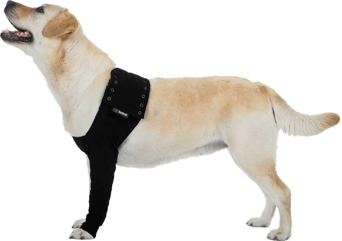 Suitical Recovery Sleeve for Dogs | Front Leg Protection After Surgery | Dog Leg Sleeve to Stop Licking | Machine Washable | Chest Circumference 25.2”- 33.1” | Sleeve Length 13.8” | L | Single Sleeve