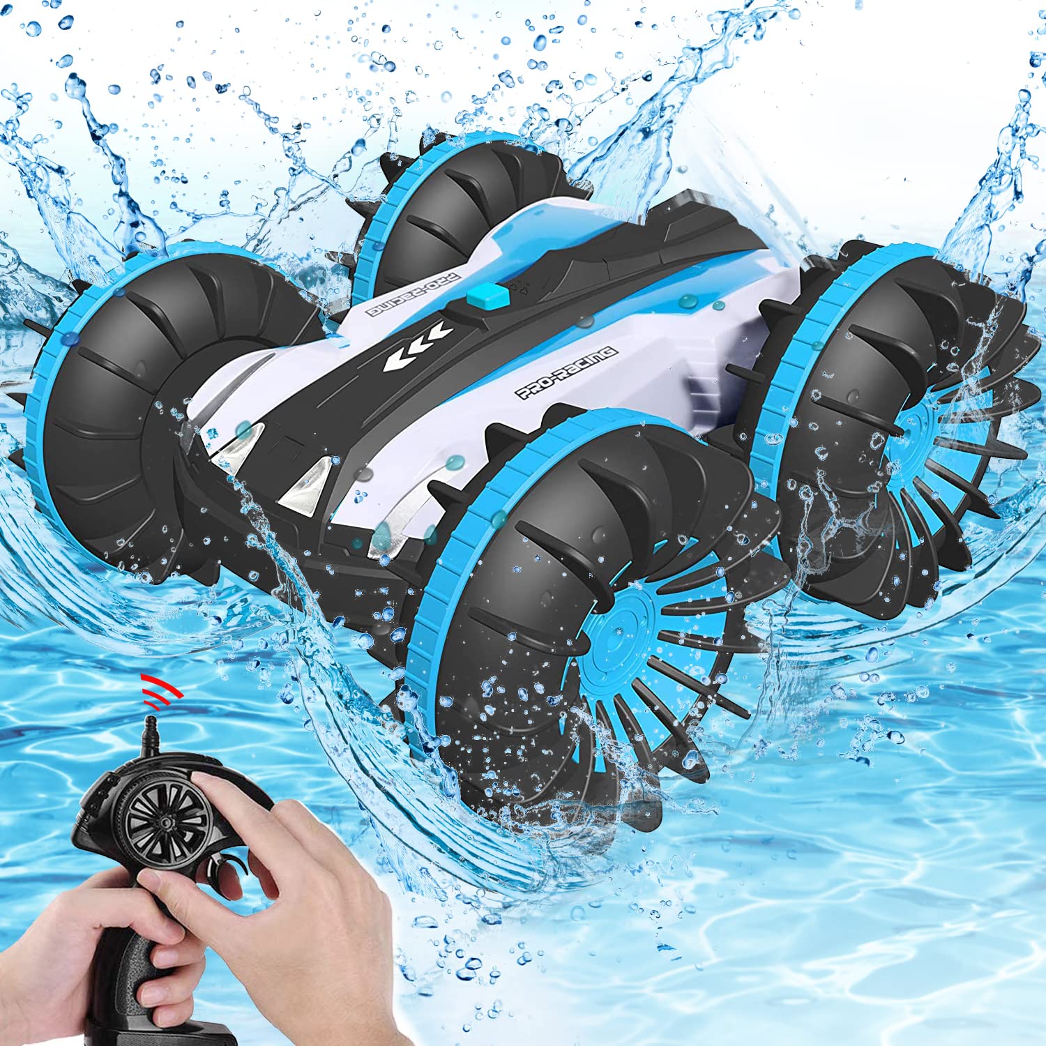 Toys for 6-12 Year Old Boys Amphibious Remote Control Car Boat for Kids 2.4Ghz RC Car Waterproof RC Monster Truck Stunt Car 1: 16 Remote Control Vehicle with Rotate 360 All Terrain Boys Girls Gifts