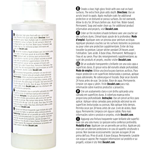 DecoArt Triple Thick Gloss Glaz, 8 fl oz Bottle,White Blue