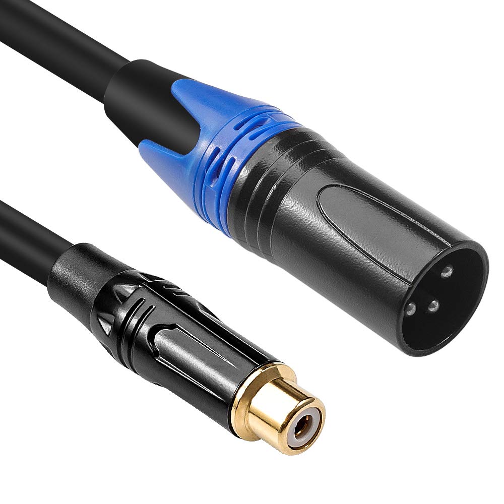 Disino Female RCA to XLR Male Cable,XLR to RCA Converter Audio Adapter Patch Cable - 1 feet