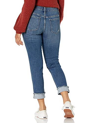 Riders by Lee Indigo Women's Fringe Cuff Boyfriend Jean, Mid Wash, 12