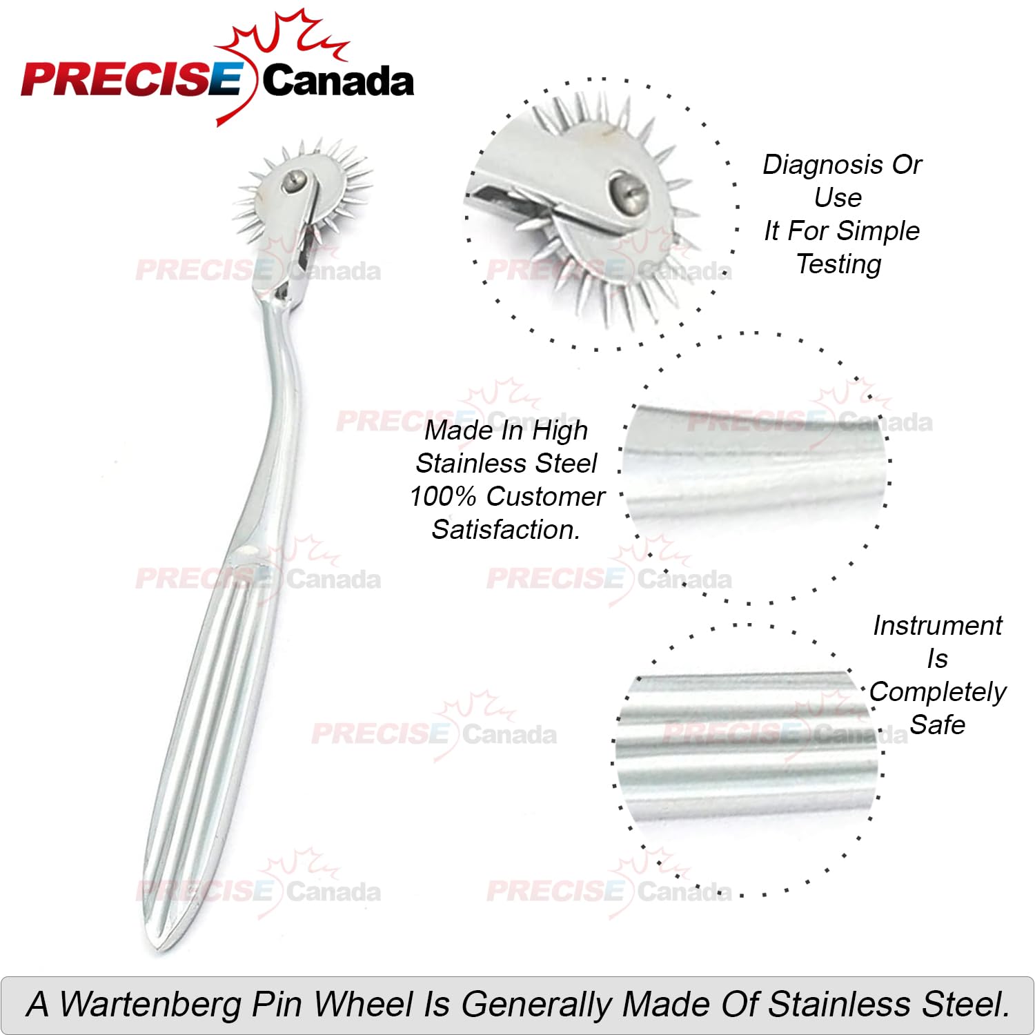 Set of 4 PCS Diagnostic NEUROLOGICAL WARTENBERG Sensory Pinwheel PIN Wheel 1, 3, 5, 7 Head (PC Brand)