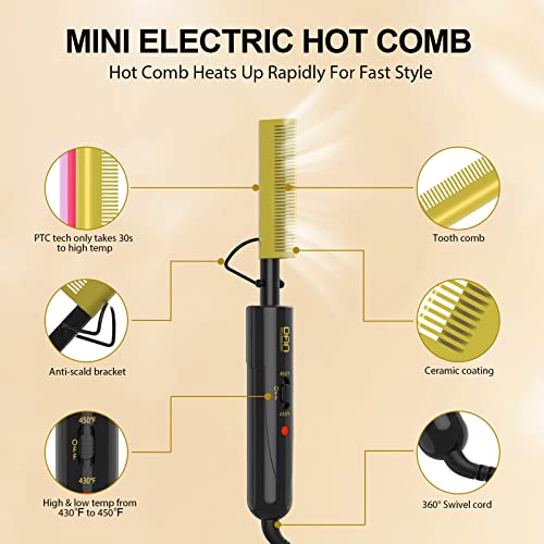 Compact Hair Dryer Brush, Lightweight & Portable One-Step Volumizer and Styler, Ceramic Coating 3-in-1 Hair Styling Tool 3 Temperature Settings 125V Blowout Brush