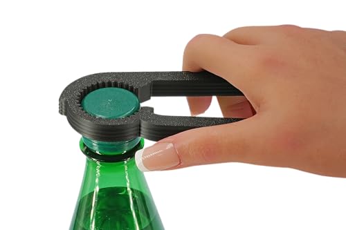 Compact Twist Beverage Bottle Opener and Tightener - Bottle Cap Gripper - Easily fits in the Pocket or Bag (Black)