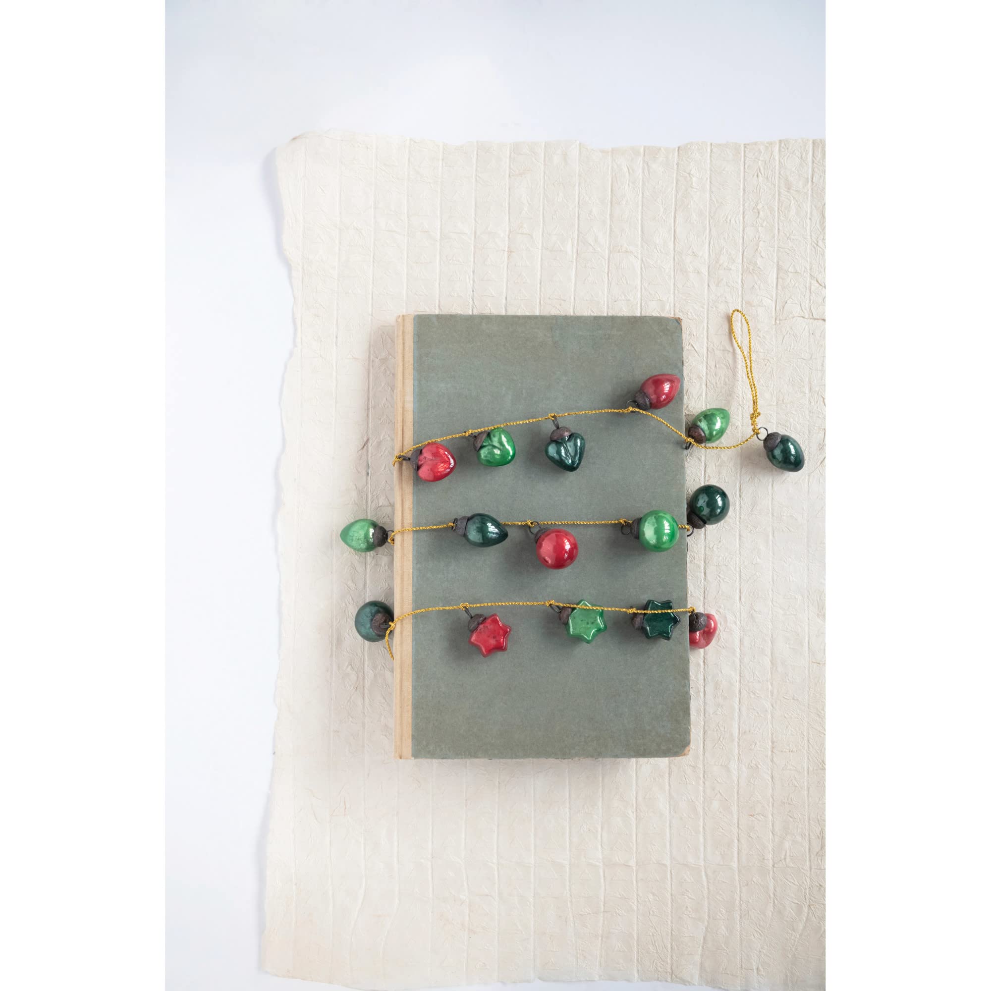 Creative Co-Op Mercury Glass Ball Ornament Garland