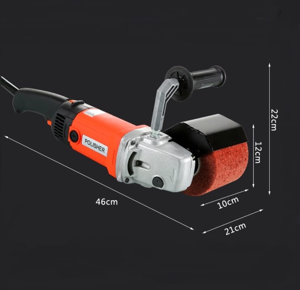 HaTur Electric Burnishing Polishing Machine Handheld Wheel Polisher Sander Wire Drawing Machine for Stainless Steel Metal Wood, 110V 1400W, 8 Speed Adjustable