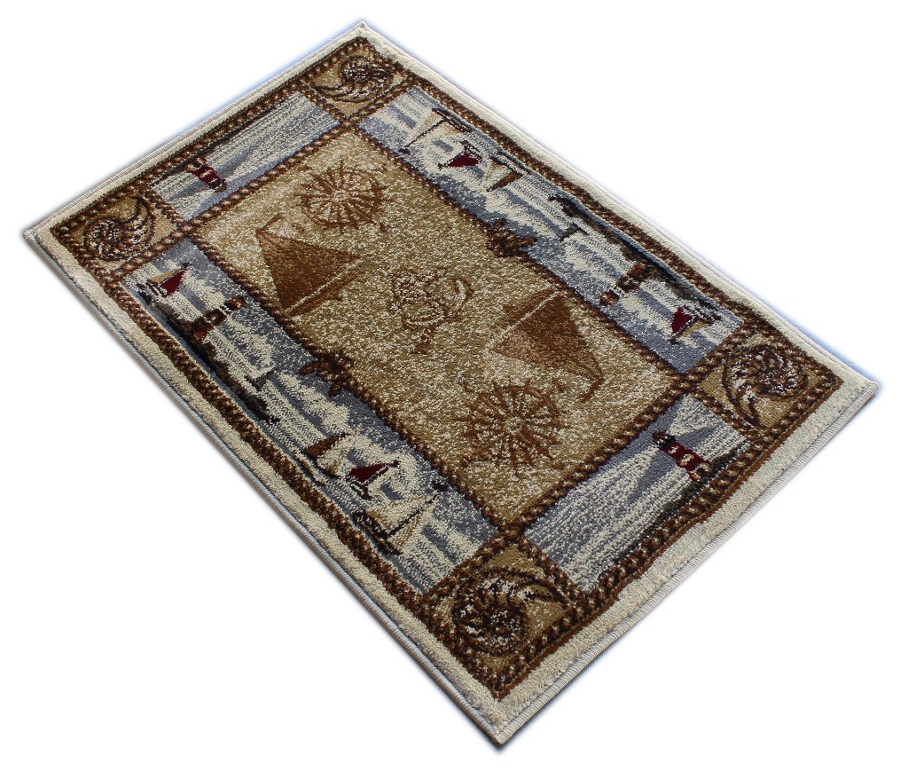 Masada Rugs Nature Area Rug Mat Nautical Scene (2 Feet X 3 Feet 2 Inch) Mat