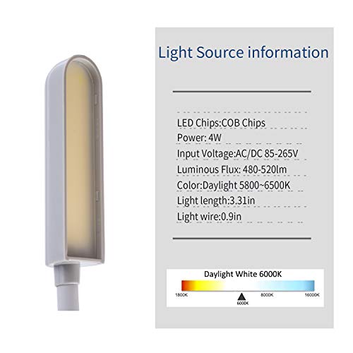 COB 30 LED Sewing Machine Light Kit Portable Work Light LED Light Flexible Gooseneck Lamp with 4W 130lm/W 120 Beam Angle Magnetic Mounting Base Desk Lamps for Quilting Work Sewing Machine Table Lathe
