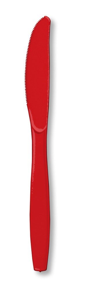 Creative Converting 50-Count Touch of Color Premium Plastic Knives, Classic Red