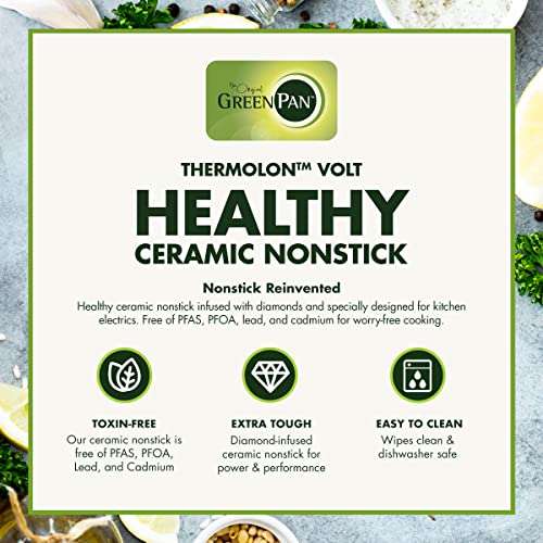 GreenPan Elite 7-in-1 Multi-Function Contact Grill & Griddle, Healthy Ceramic Nonstick Aluminum, Grill & Waffle Plates, Adjustable Shade & Shear, Closed Press/Open Flat Surface, PFAS-Free, Cream White