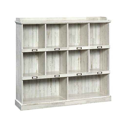 Sauder Barrister Lane Bookcase, L: 53.15" x W: 12.13" x H: 47.52", White Plank finish