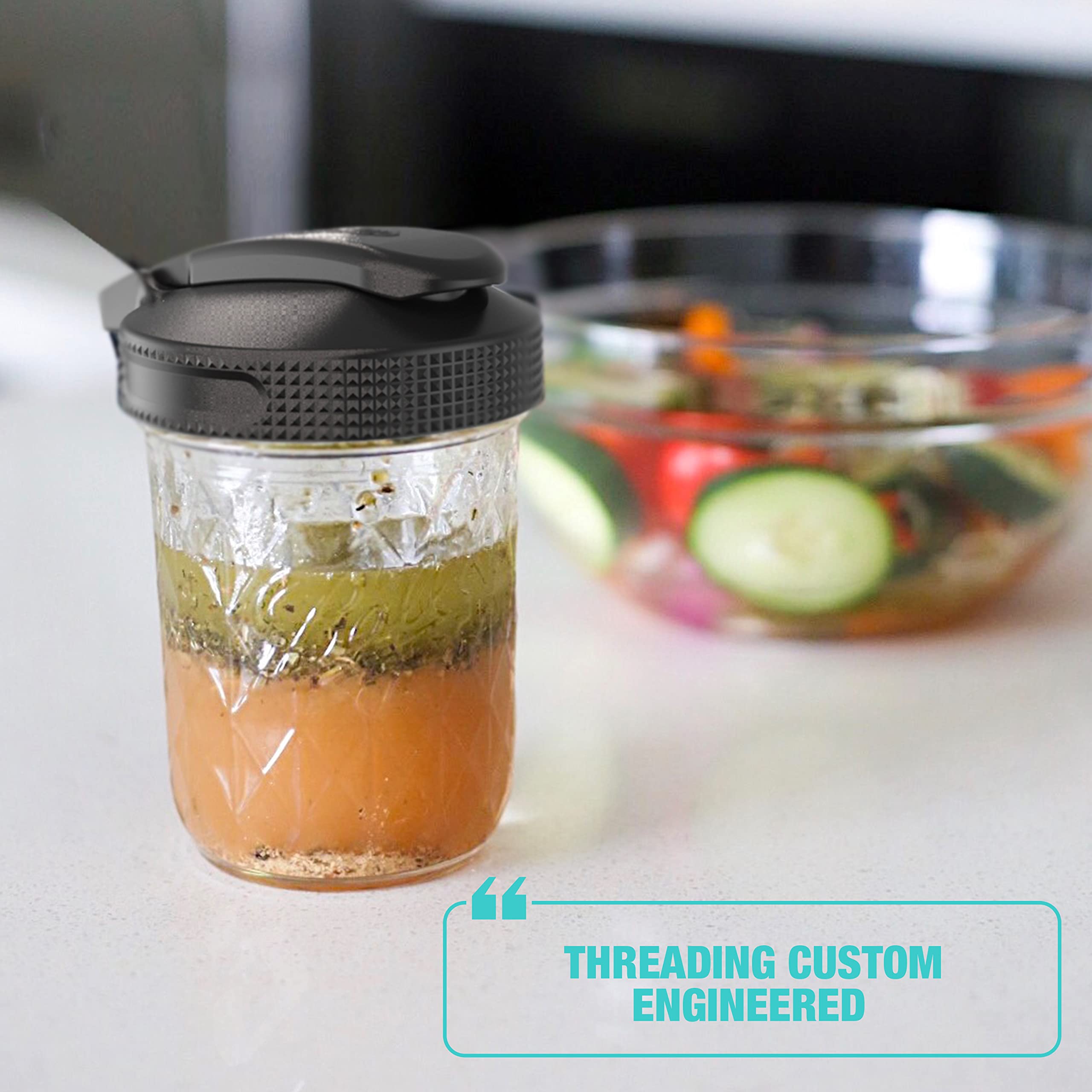 Masontops Multi Top Flip Cap Mason Jar Lid - Regular Mouth Mason Jar Pour Lids Small Mouth Mason Jar Lids Pour Spout and Flip Cap β Sip, Pour, Store & More - Leakproof Mason Jar Pour Spout Lid 2-Pack