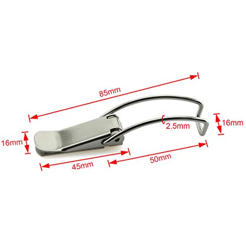 HJ Garden 4pcs 85mm/3.35 inch Spring Loaded Toggle Latch Hasp,304 Stainless Steel Box Cabinet Spring Loaded Locks Hasps