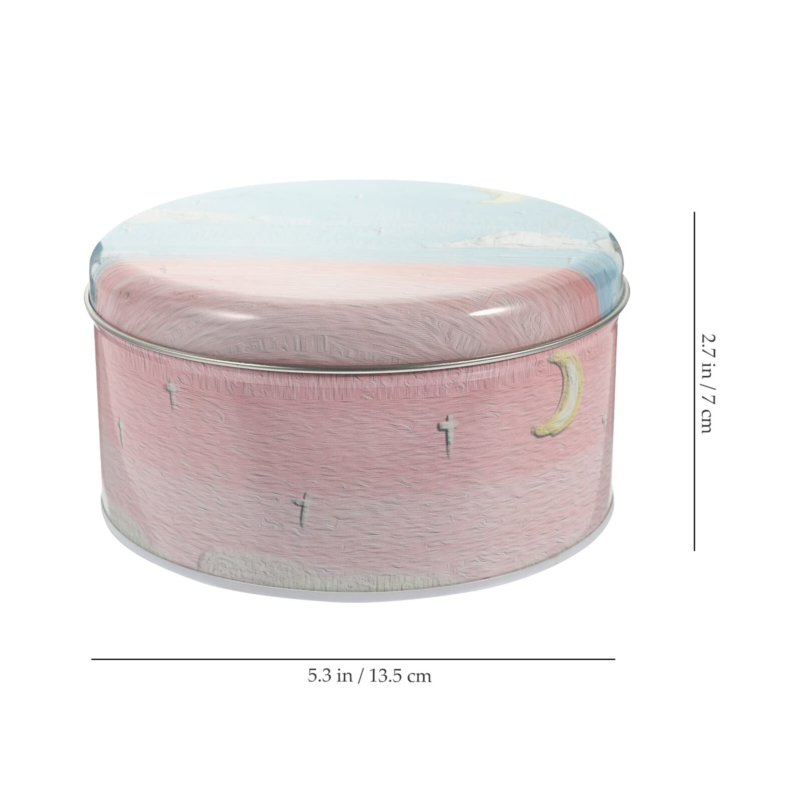 Decorative Cookie Tins Round Metal Cookie Tin with Lid Empty Gift Tin Decorative Nesting Tin Tinplate Container for Holiday Party Favors Treats Biscuits Cookie Gift Tins