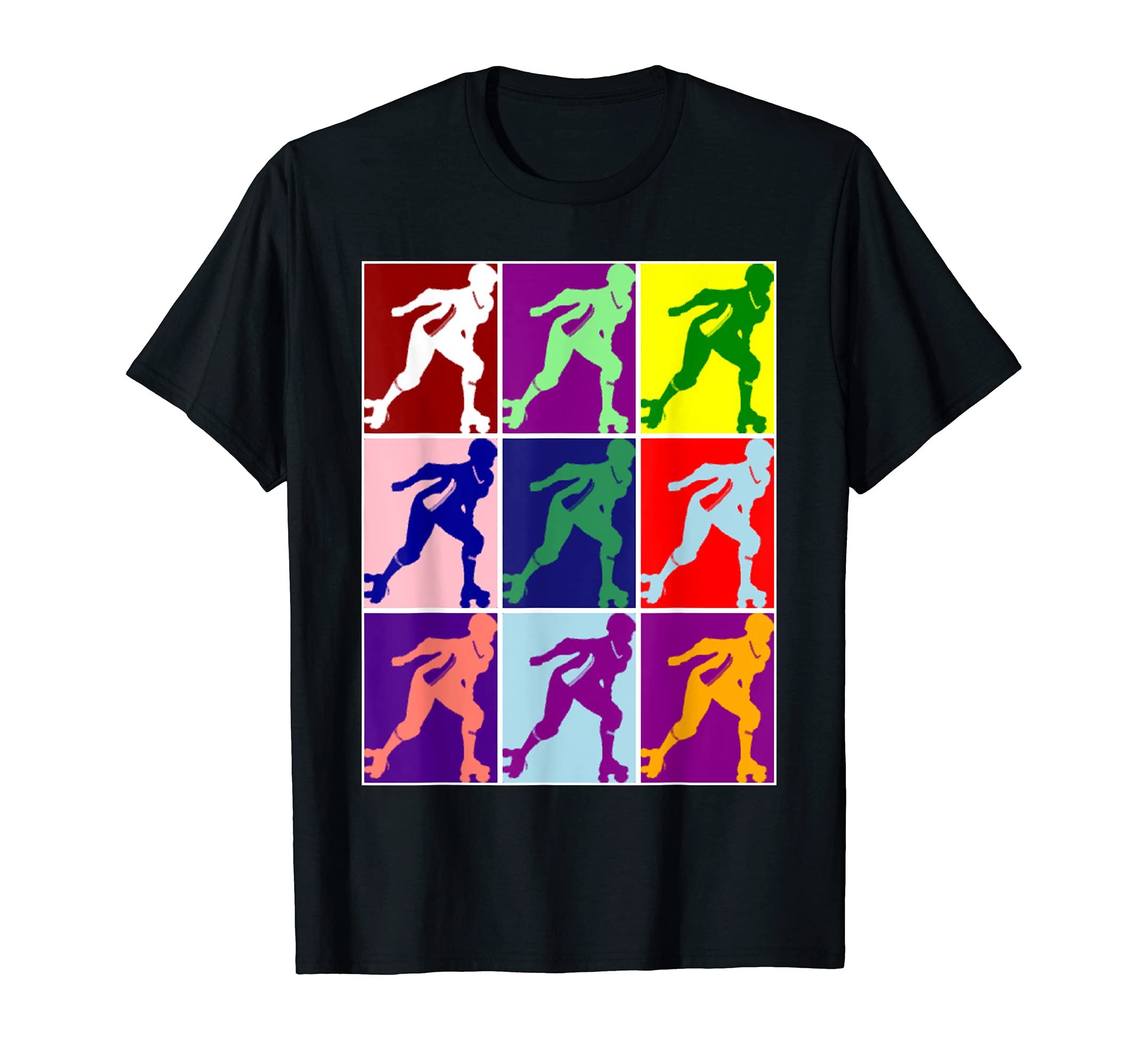 Cute Colorful Roller Skate Derby Girl Pop Type Art T-shirt