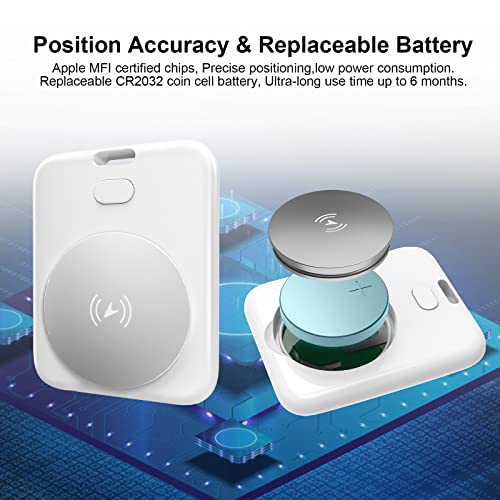 Key Finder 4 Pack, Key Locator Bluetooth Tracker with Loud Beep Sound, Smart Wallet Bag Luggage Tracker Tag for Find My App (iOS Only), 120 Feet Remote Control Anti-Lost Tracker Item Remote Finder