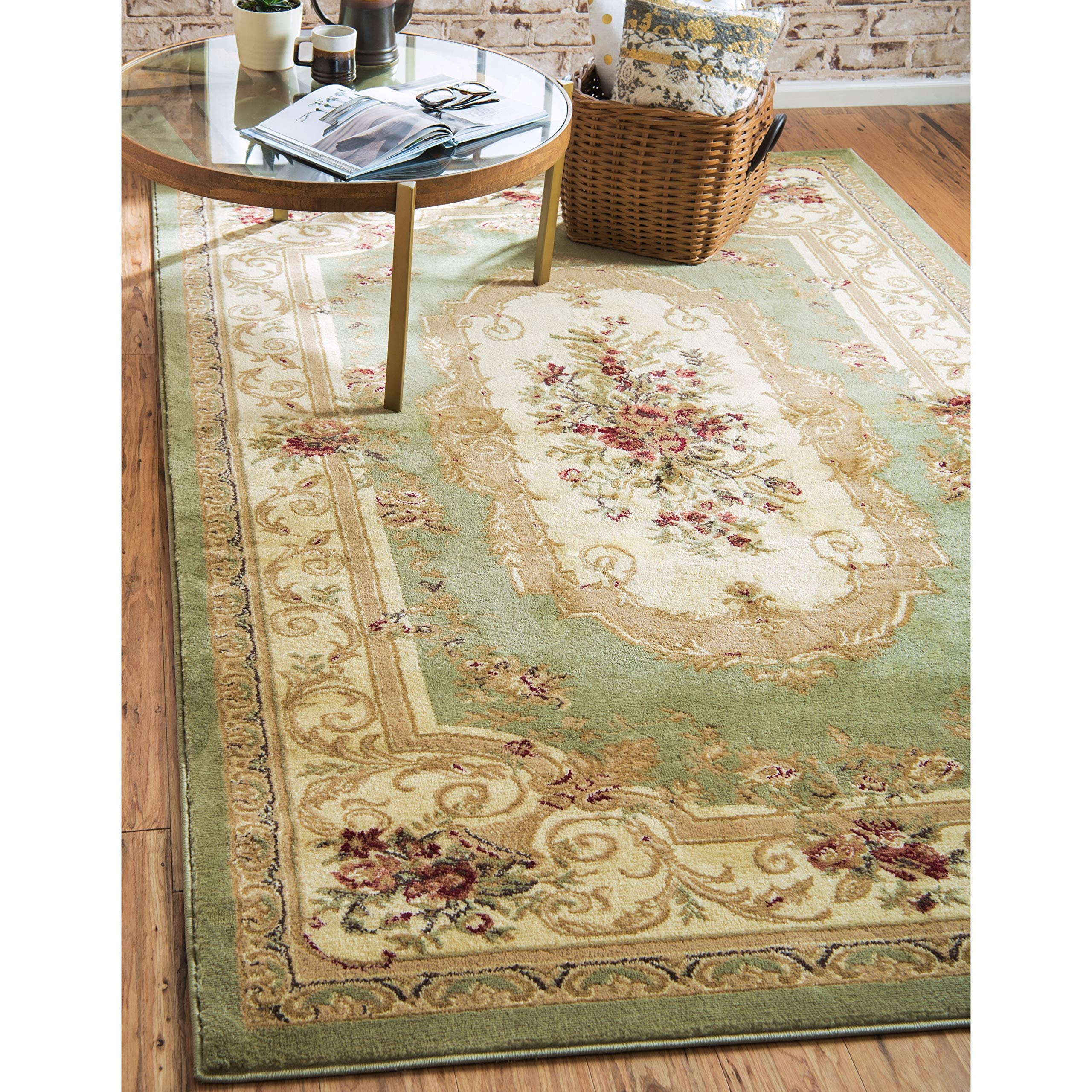Unique Loom Versailles Collection Traditional Classic Floral Motif Area Rug (4' 0 x 6' 0 Rectangular, Burgundy/ Ivory)