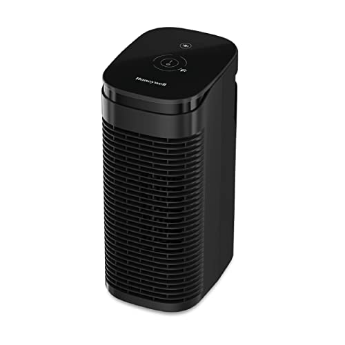 Honeywell HPA075B Allergen Plus Series Compact HEPA Air Purifier Tower, Allergen Reducer for Medium Rooms (100 sq ft), Black - Wildfire/Smoke, Pollen, Pet Dander & Dust Air Purifier
