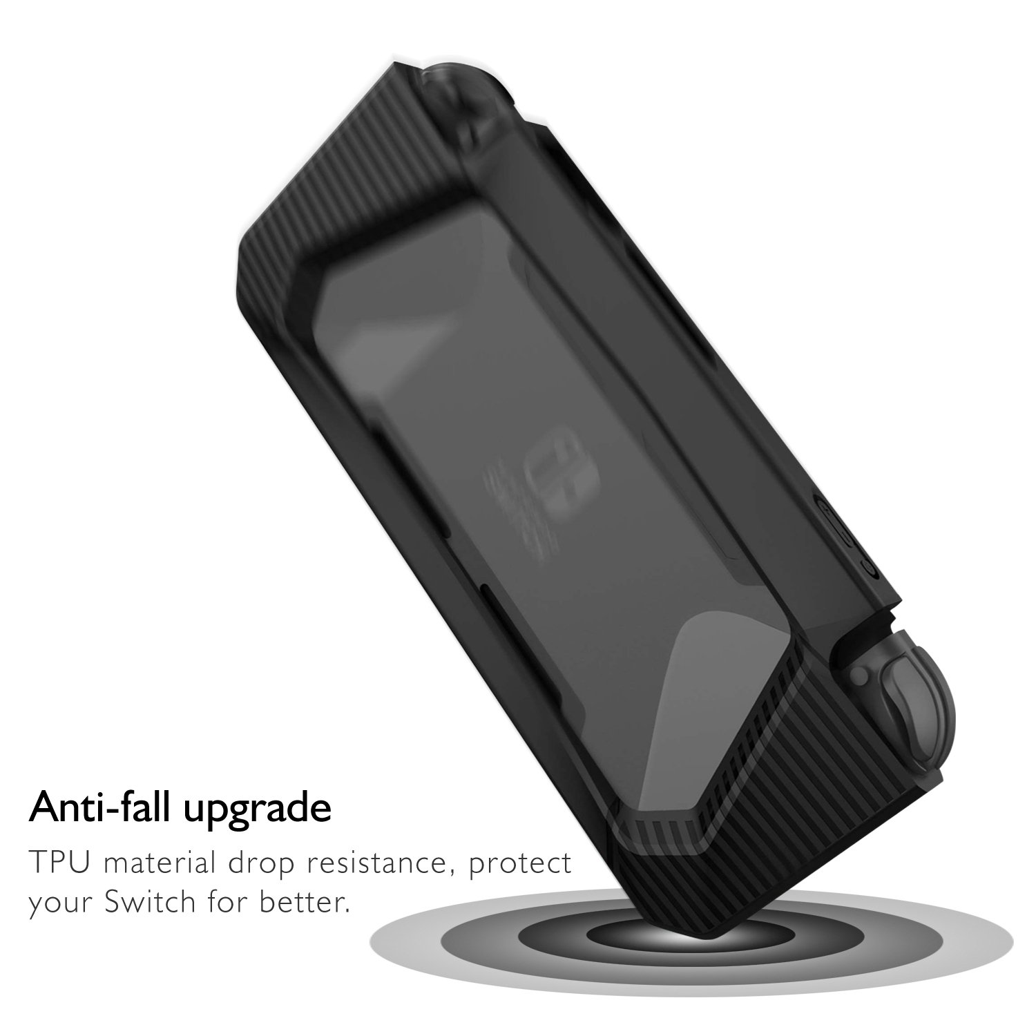 Compatible with Nintendo Switch Case with Screen Protector,AISITIN TPU Protective Heavy Duty Cover Case for Nintendo Switch with Shock-Absorption and Anti-Scratch (Black)