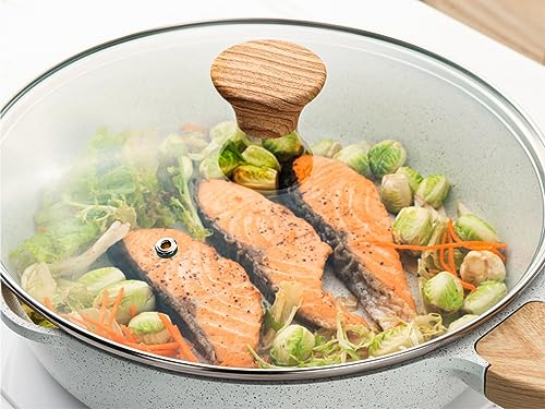 SENSARTE Nonstick Ceramic Sauté Pan 12-Inch, Non-toxic Deep Frying Pan Skillet with Lid, Healthy Jumbo Cooker, Stay Cool Handle, Induction Compatible, PFOA & PFAS Free