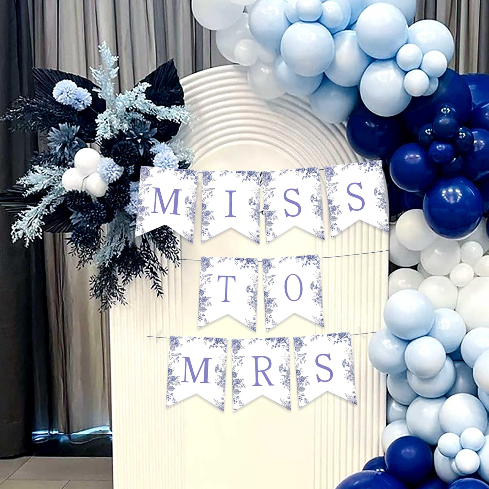 JeVenis Blue Miss to Mrs Banner Something Blue Before I Do Banner for Women Something Blue Bridal Shower Decoration Blue Bridal Shower Bachelorette Engagement Wedding